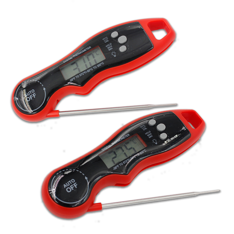 BBQ Digital Instant Read Thermometer Long Probe Waterproof Hygrometer ...