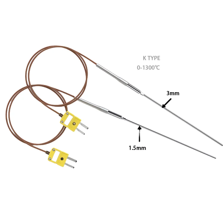 1300℃ Soft K Type Thermocouple 1.5MM 3mm INCONEL600 Bendable Sheath ...