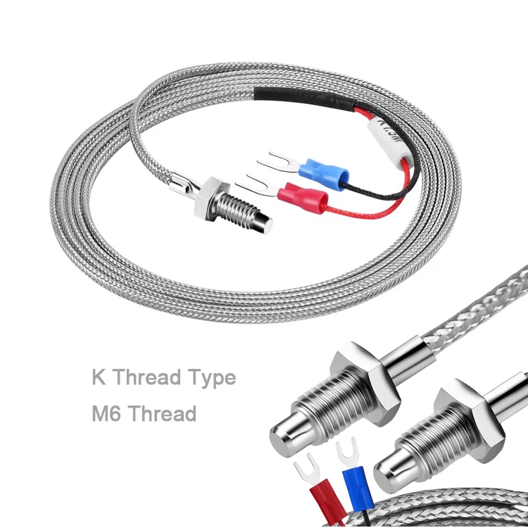 M6 Threaded Bolt K Type Screw Thermocouple 1200c Temperature Sensor ...
