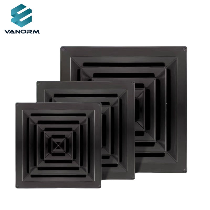 Black ABS Diffuser with square air Outlets for Central air Conditioning ...