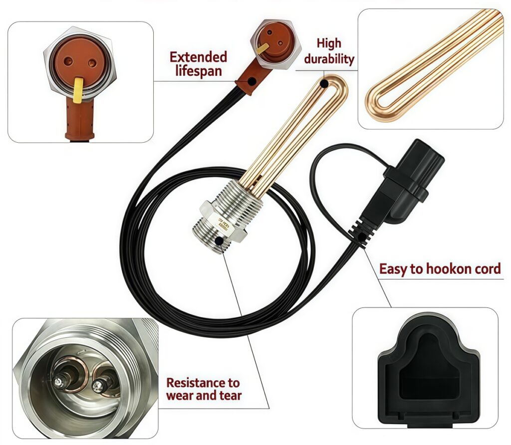 3500043 Engine Block Heater 3/4" NPT Thread 120 Volts 1000 Watts with ...