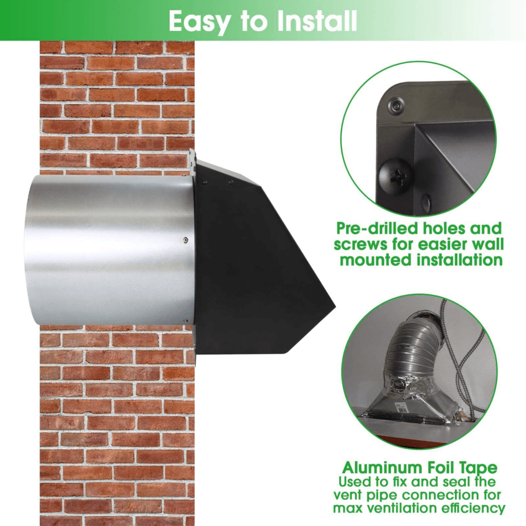 6 Inch Wall Vent with Screen Damper Outdoor Dryer Venter Wall Exhaust ...