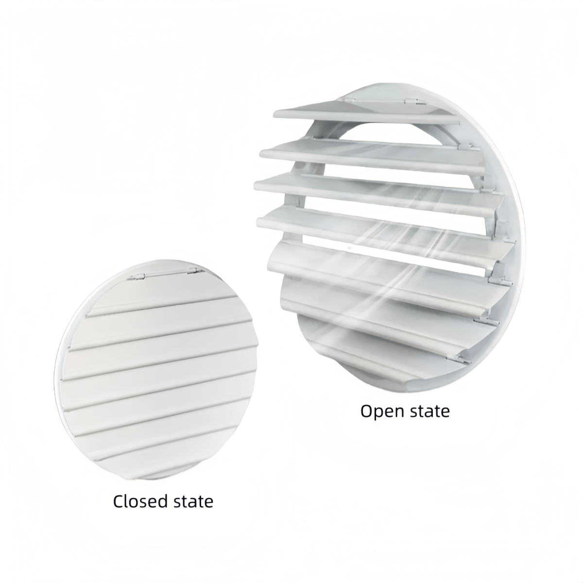 Aluminum Circular Axial Flow Fan Louvre air Outlet Self-closing Louvre ...